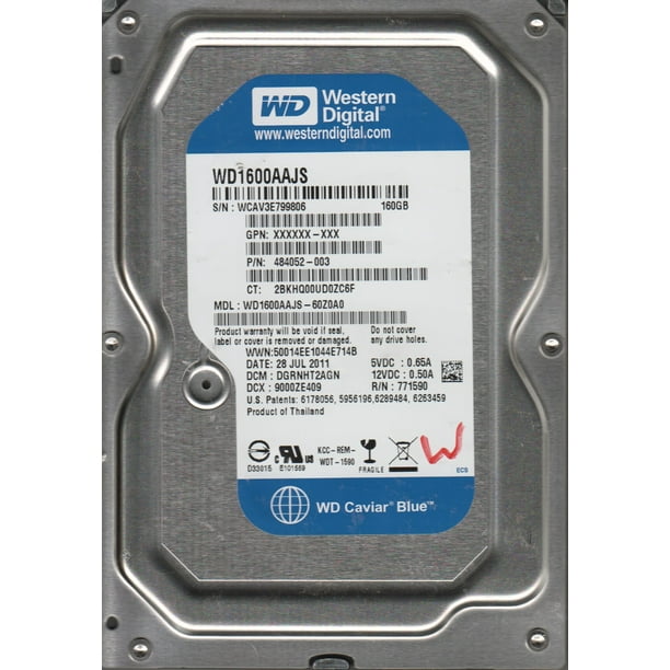WD1600AAJS-60Z0A0, DCM DGRNHT2AGN, Western Digital 160GB SATA 3.5 Hard ...
