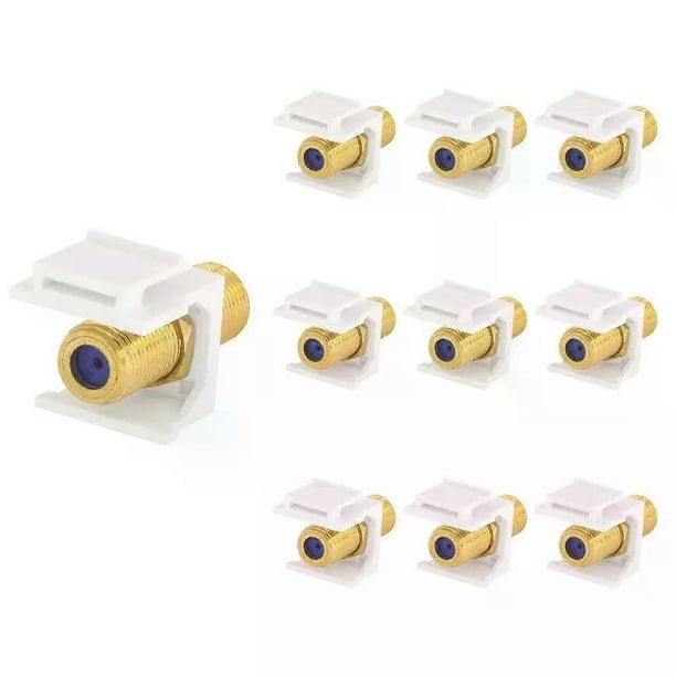 10-Pack RG6 Jack Insert Coaxial Cable Connector F-Type RG6 Connectors ...