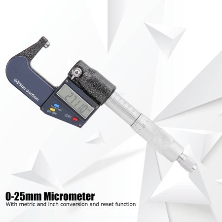 FLAMEEN Micrometer Double Round Head Digital Stainless Steel 0‑25mm ...