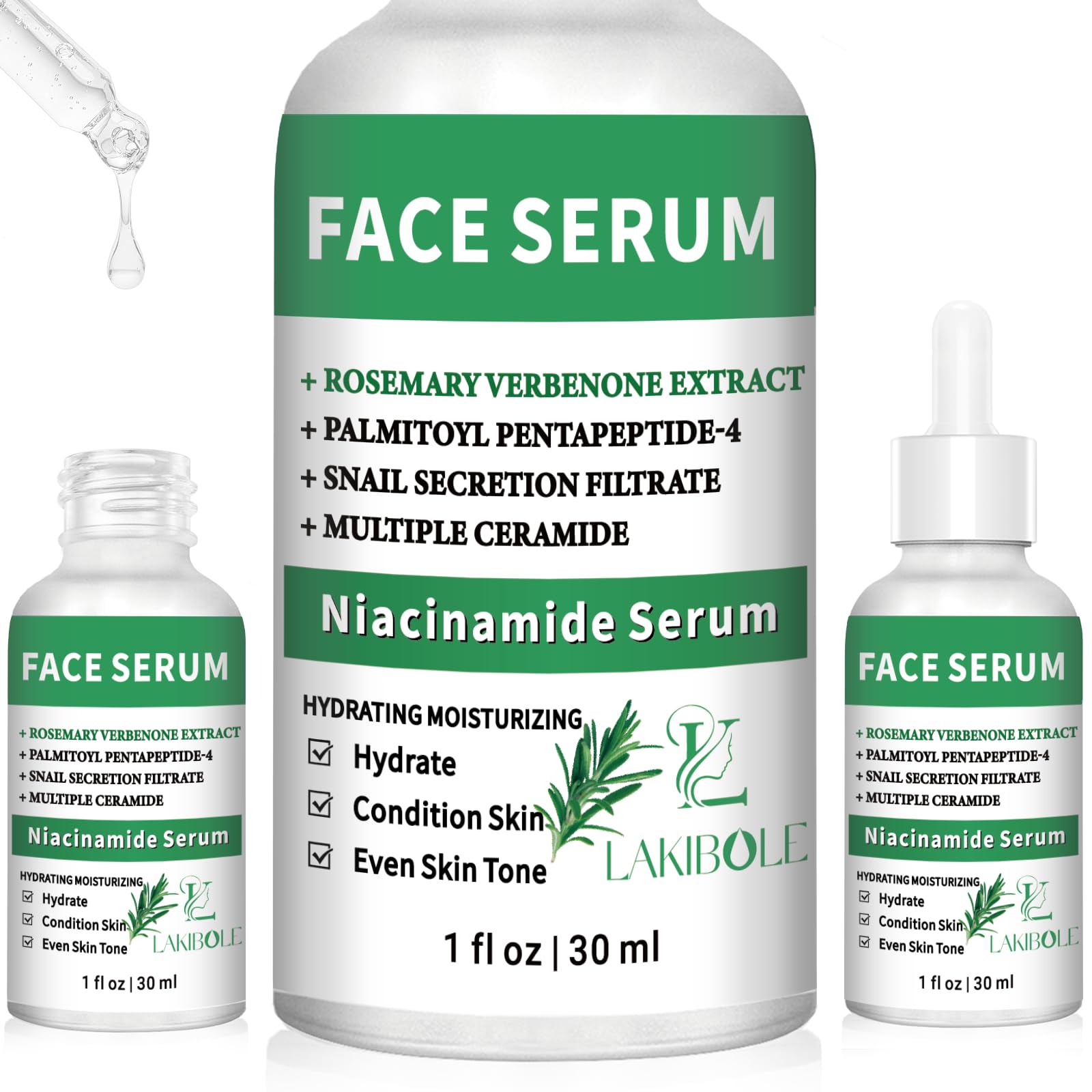 3 Pack 5% Niacinamide Serum with 4% Rosemary Verbena Extract for ...