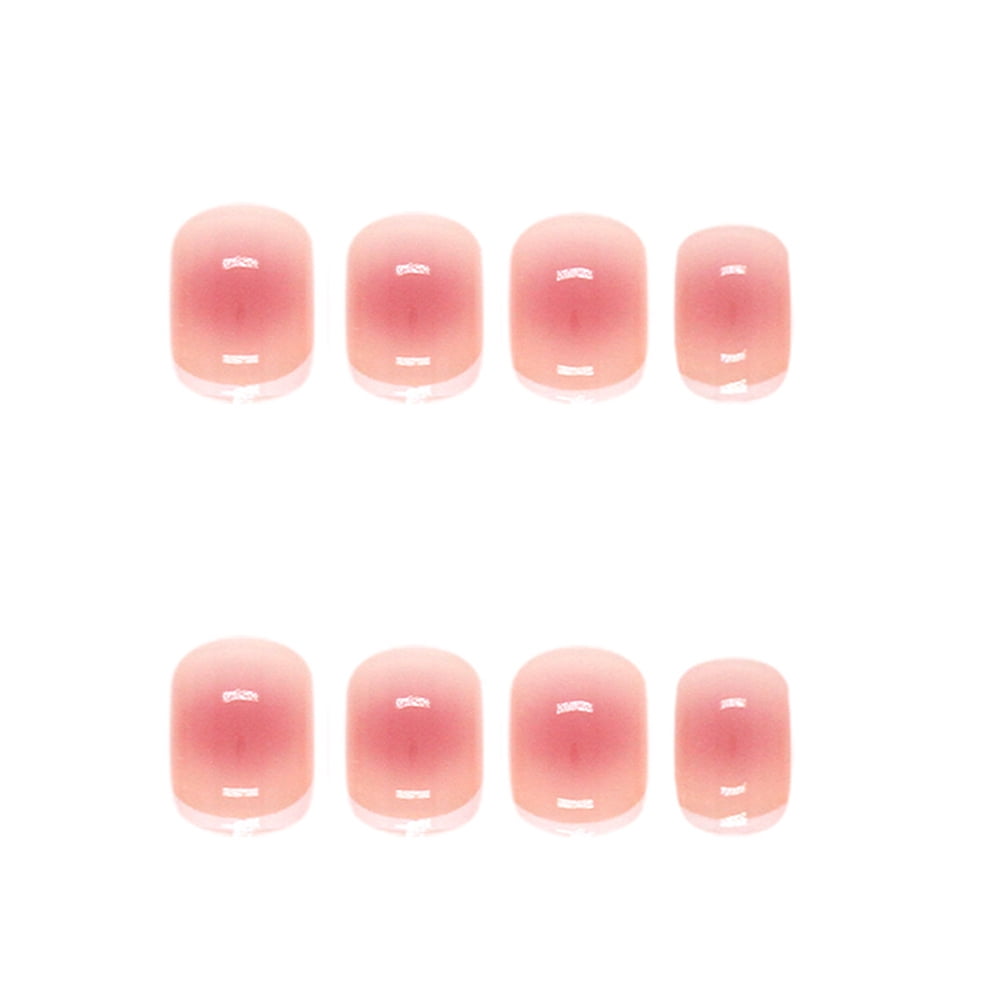 Press On Nails French Tip Nails Oval Head Nail Tips Glossy Fake Nails