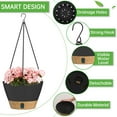 2 Pack 8 Inch Modern Gray Hanging Planters with Visible Water Level ...