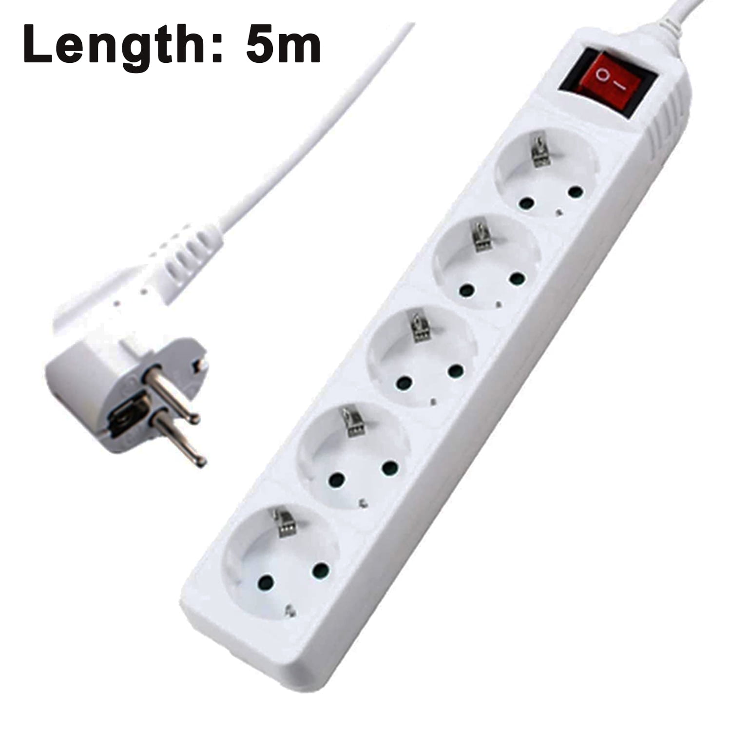 Socket Strip - Extra Flat Plug Cable Switch / Multiple Socket with ...