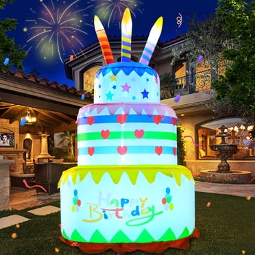 Gemmy Airblown Inflatable Birthday Party Mickey Mouse with Cake, 3.5 ft ...