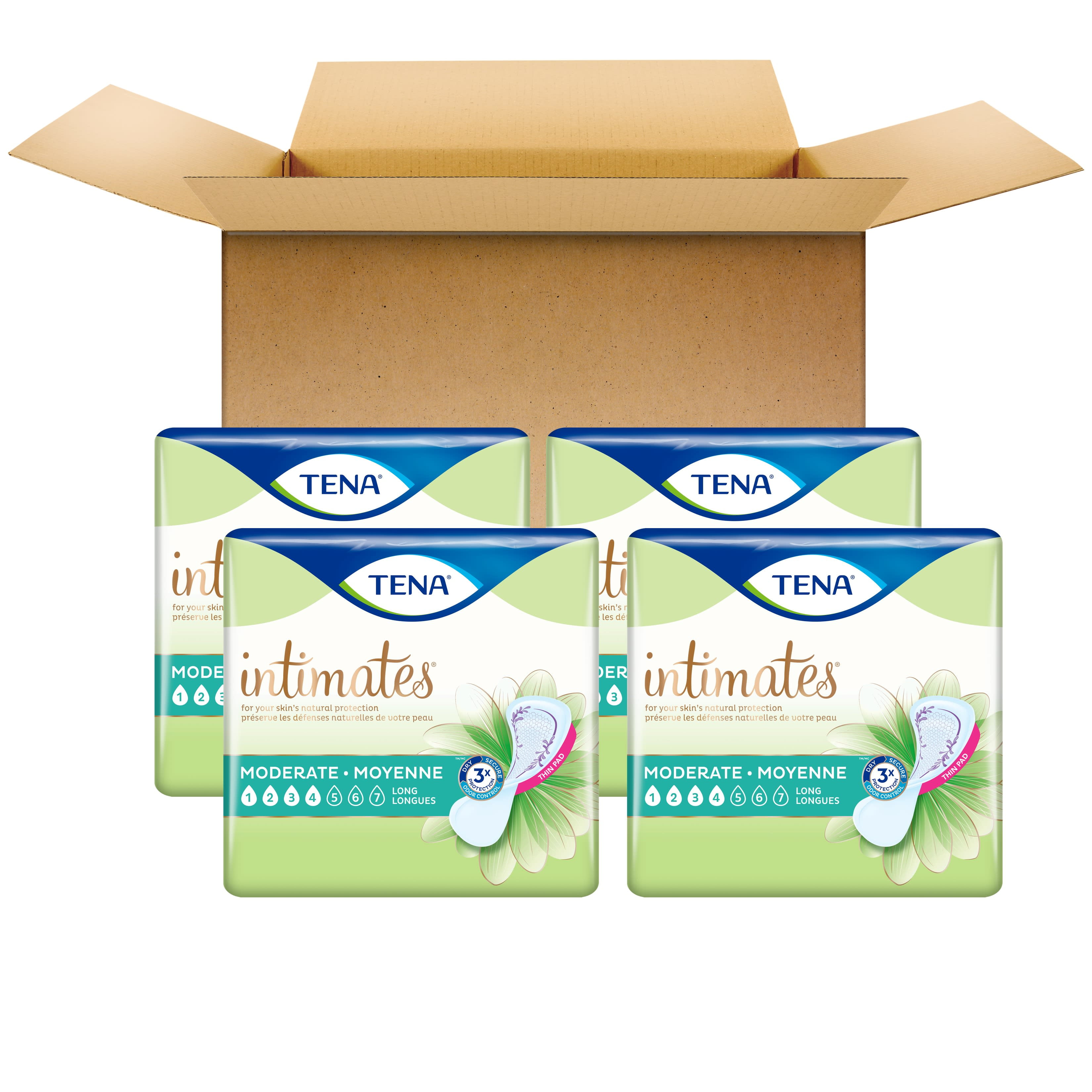 Tena Intimates Moderate Thin Incontinence Pad, Long Length, 128ct ...