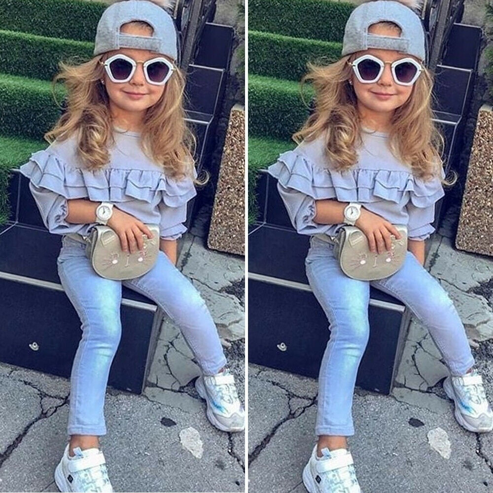 Click here for Goowrom 2pcs Toddler Kids Baby Girls Ruffle Tops D... prices