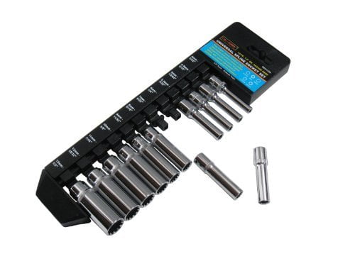 Cal Hawk Tools BDS122S 12Piece 1/4" Drive Metric/SAE Deep Universal ...