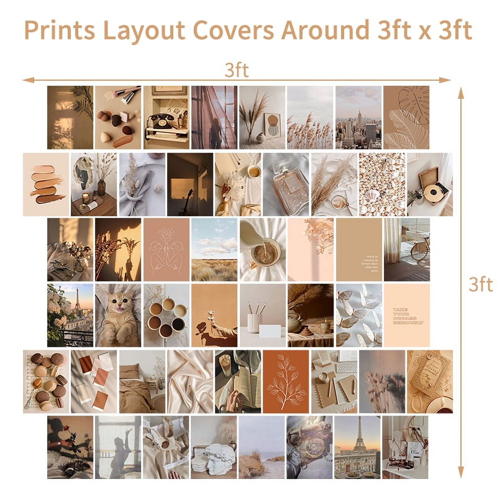 50Pcs Beige Aesthetic Wall Collage Kit for Warm Australia | Ubuy