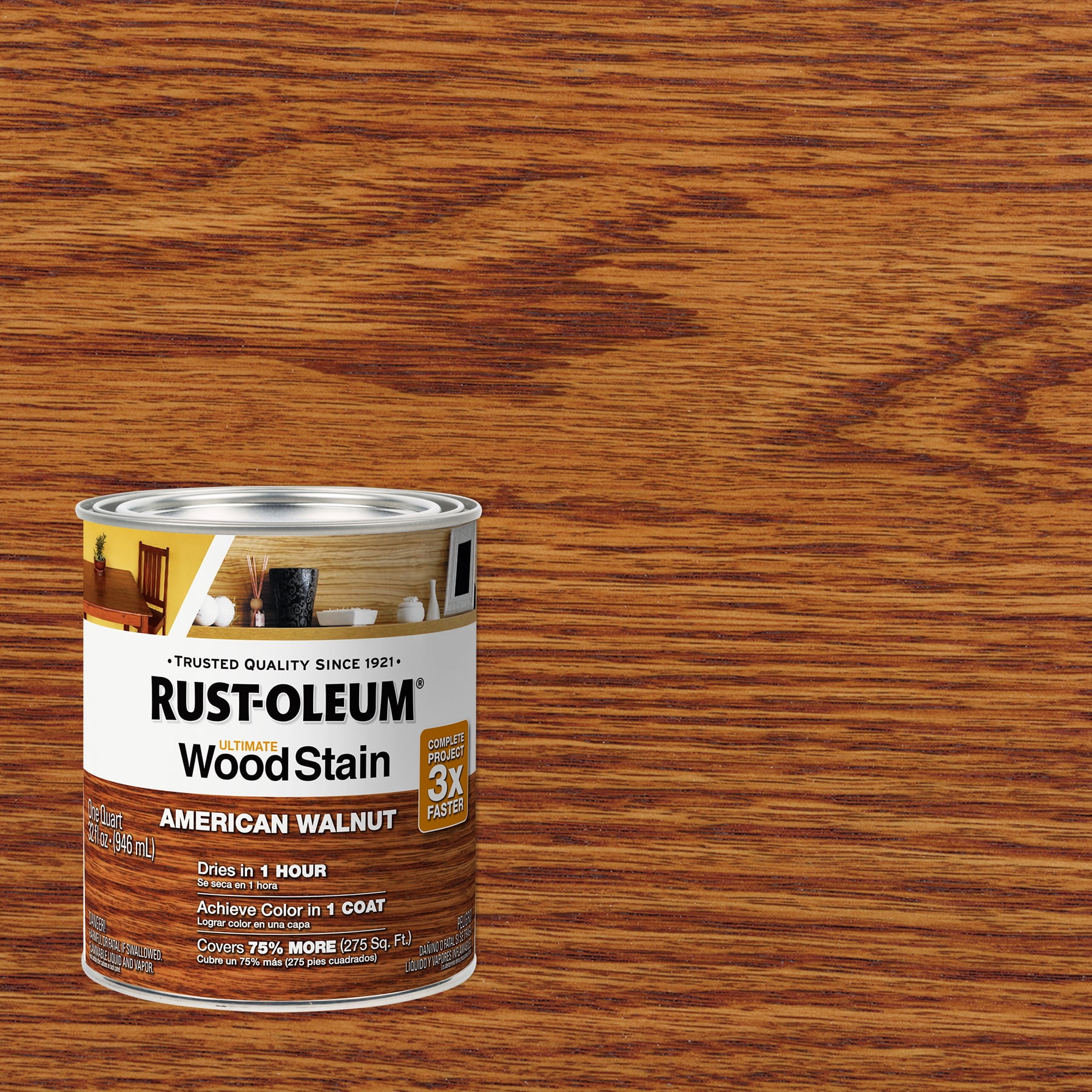 Rust-Oleum American Walnut Ultimate Wood Stain, Quart – Walmart ...