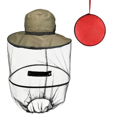 Mosquito Head Net Hat - Bug Repellent Mesh Fishing Cap with Storage Bag ...