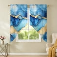 Blue Marble Sheer Curtains Swag Valances for Windows Abstract Ocean ...