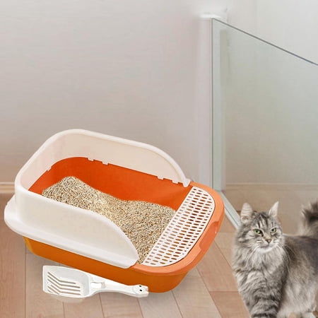 Cat es for Indoor Cats with Rim Tall Kitten es Low Entry Orange Large ...