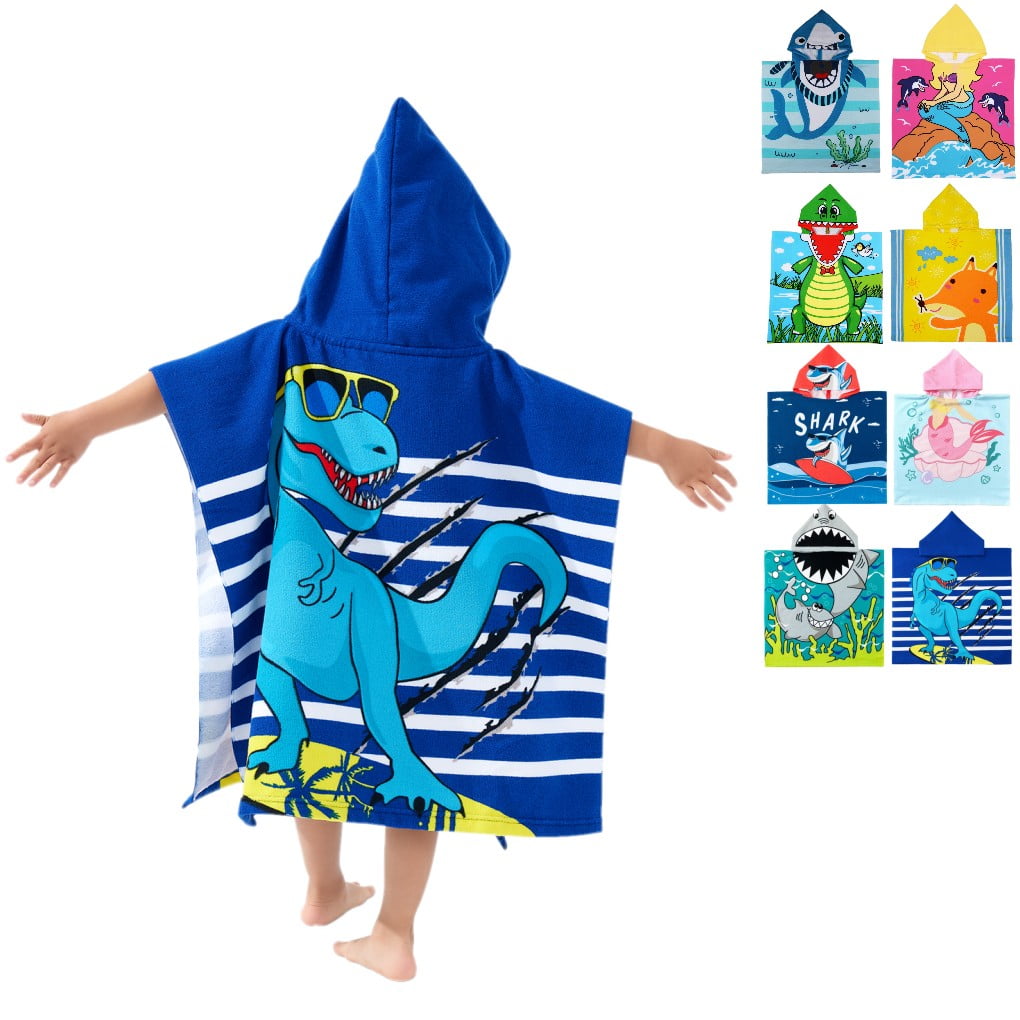 Kids Bathrobes Hooded Towels, Uccdo Baby Boys Girls Cartoon Hooded ...