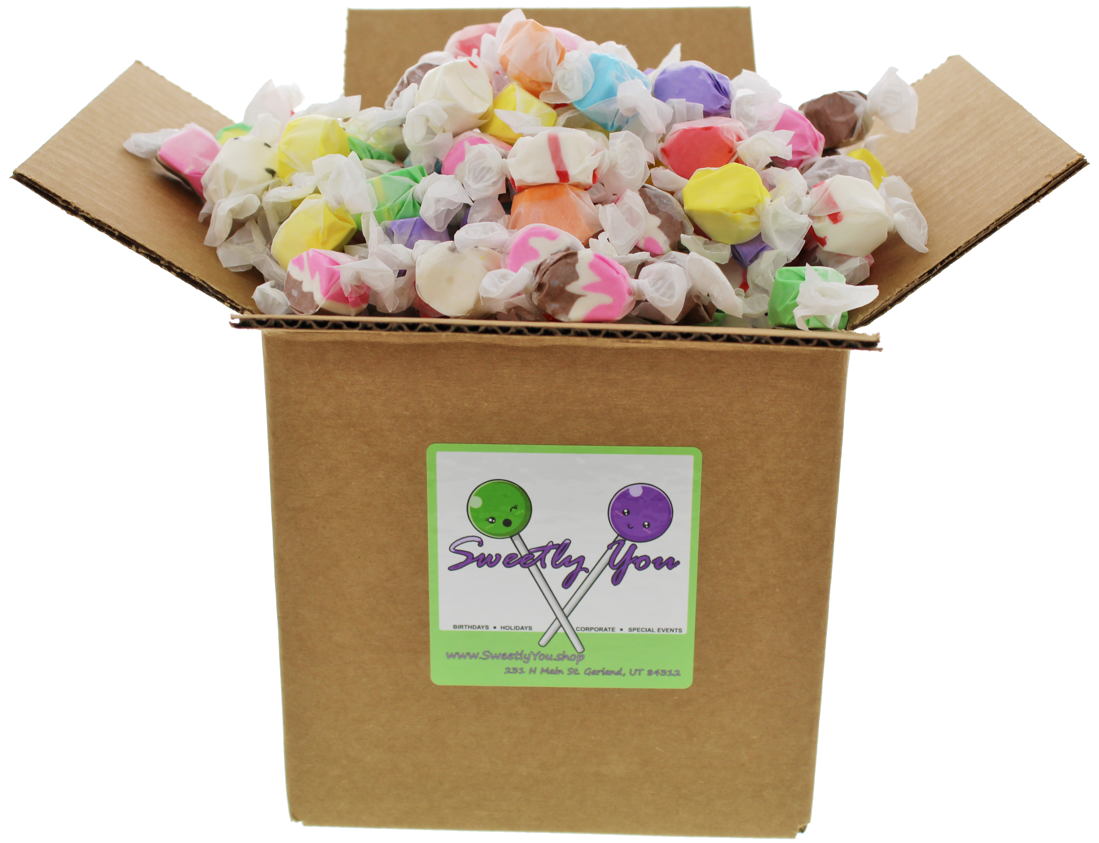 Sweets Salt Water Taffy 4.75LB - 10 flavors of taffy candies in 7x7x7 ...
