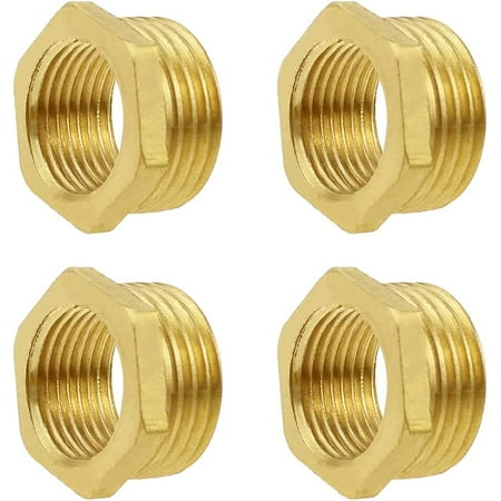 Brass Reducer Bushing Connector 1/2" (20mm) Male x 3/8" (15mm) Female ...
