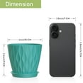 6 Pack 4 Inch Small Plant Pots with Saucers, Waffle Texture Plastic ...