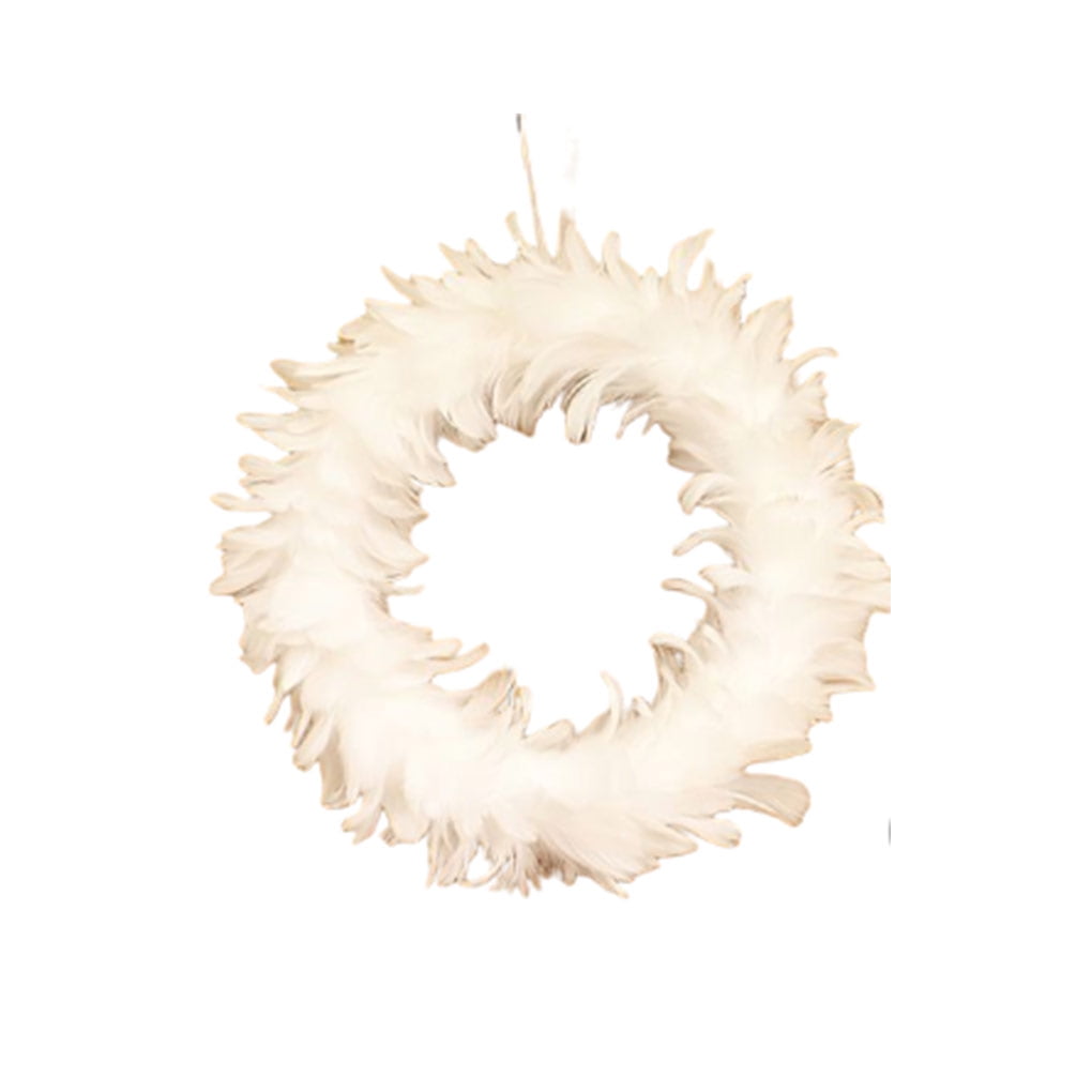 TureClos White Plume Wreath Hanging Garlands Simple Style Halloween ...