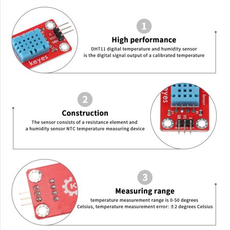 DHT11 Temperature and Humidity Sensor Module FR-4 Temperature Humidity ...