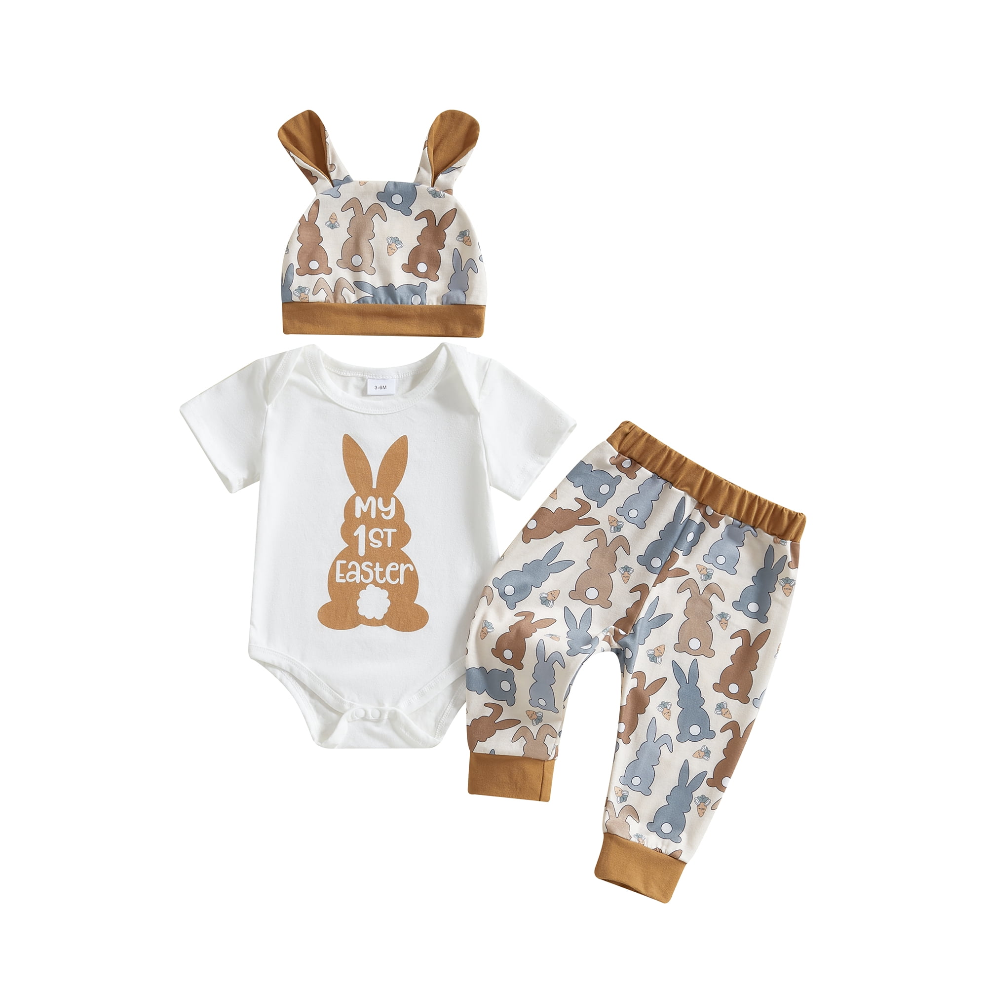 Click here for Gupgi 3pcs Baby Girl Boy Easter Bunny Print Outfit... prices