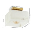JONATHAN Y Alessia 8" 1-Light Modern Contemporary Alabaster/Iron Square ...