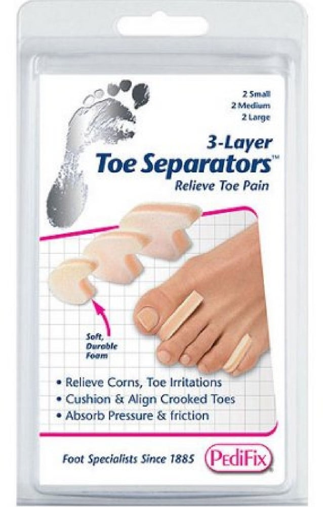 2 Pack - PediFix 3-Layer Toe Separators Small, Medium, Large 6 Each ...