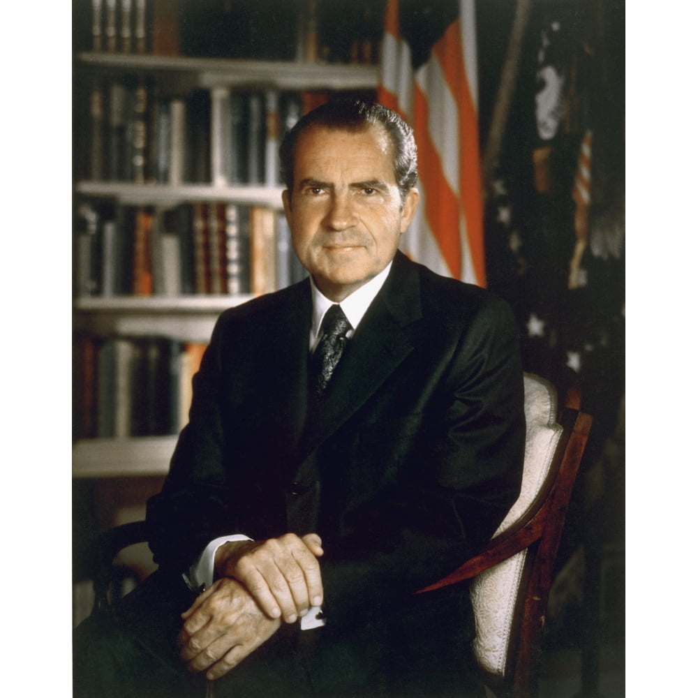 President Richard Nixon In An Official Portrait Taken In The Oval ...