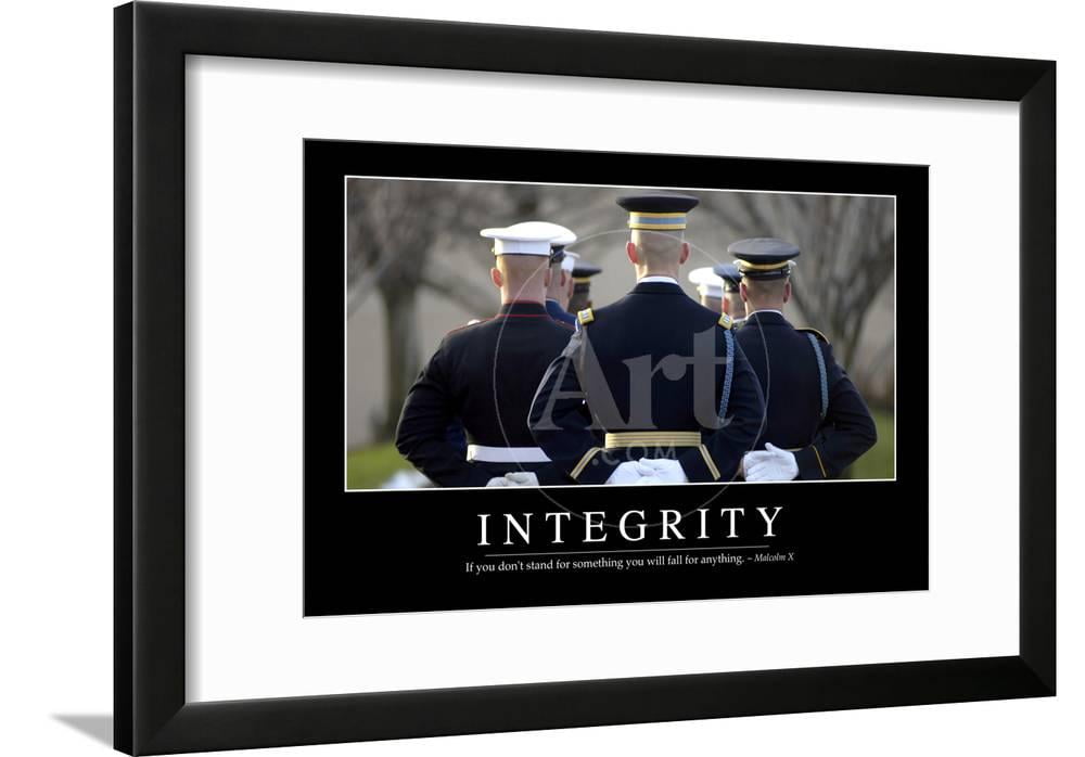 Integrity Inspirational Quote and Motivational Poster Framed Print Wall ...