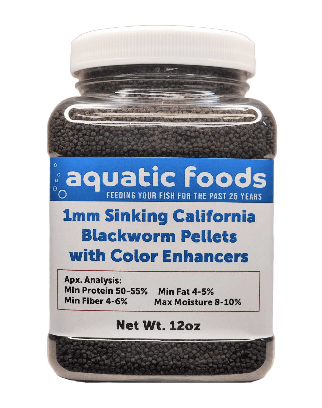 1mm Sinking Blackworm Pellets with Color Enhancers & Vitamins for ...