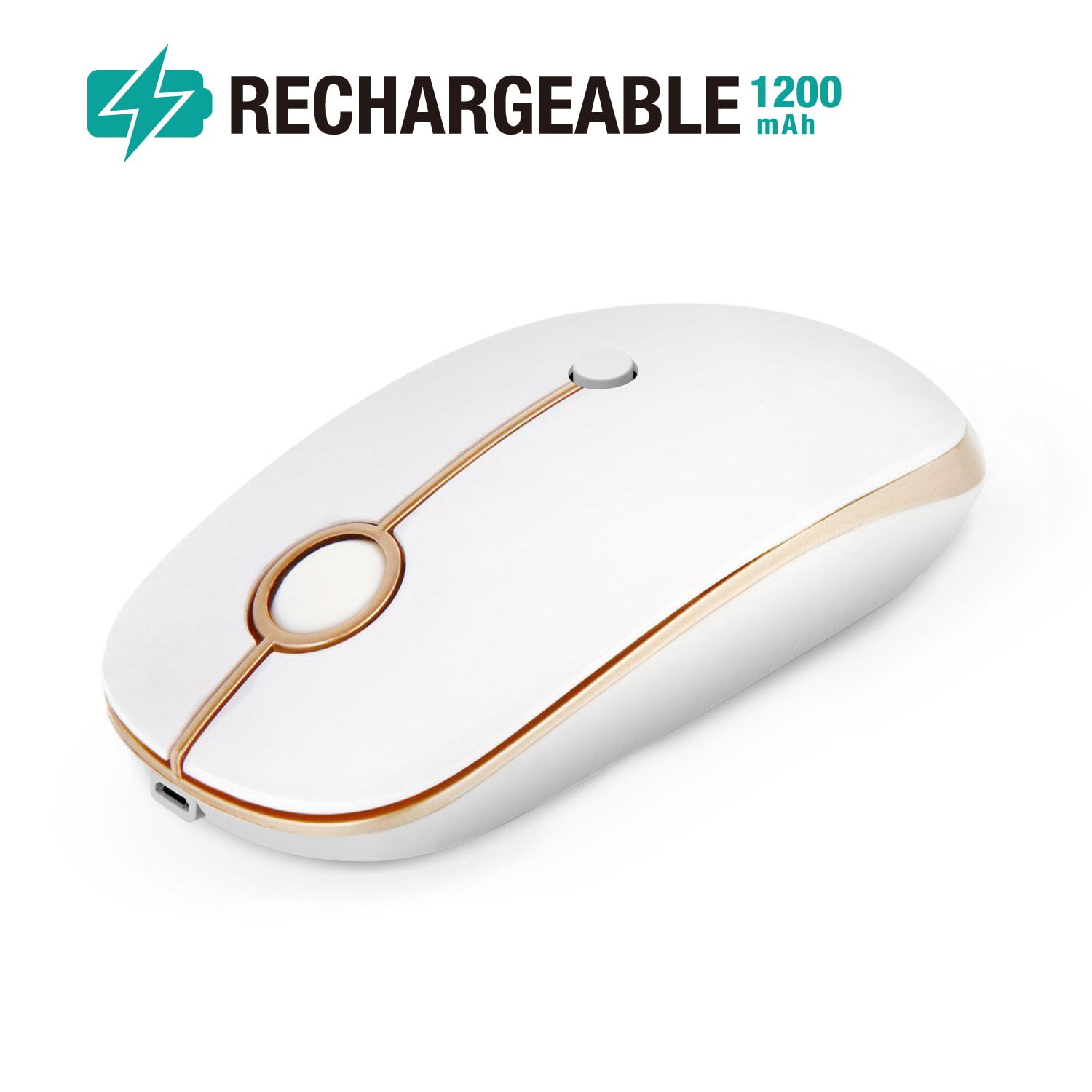 Rechargeable Wireless Mouse, Jelly Comb 2.4G Slim Optical Mice - Less ...