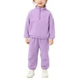 Avrntaa Girls Warm Track Suit Set Baggy Fit Half Zip Top and Joggers ...