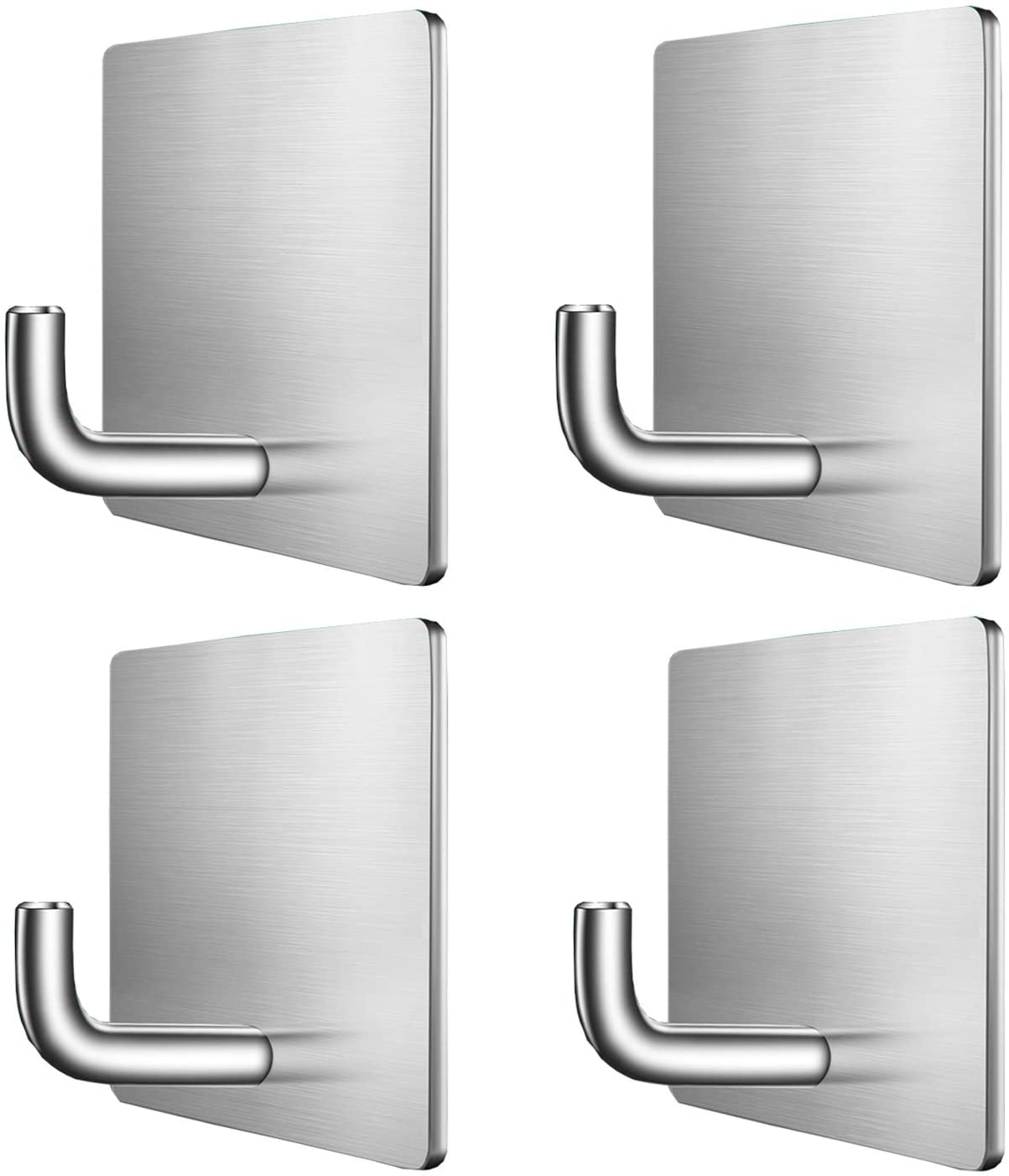 Self Adhesive Hooks, Removable Wall Hooks Heavy Duty, Stainless Steel ...