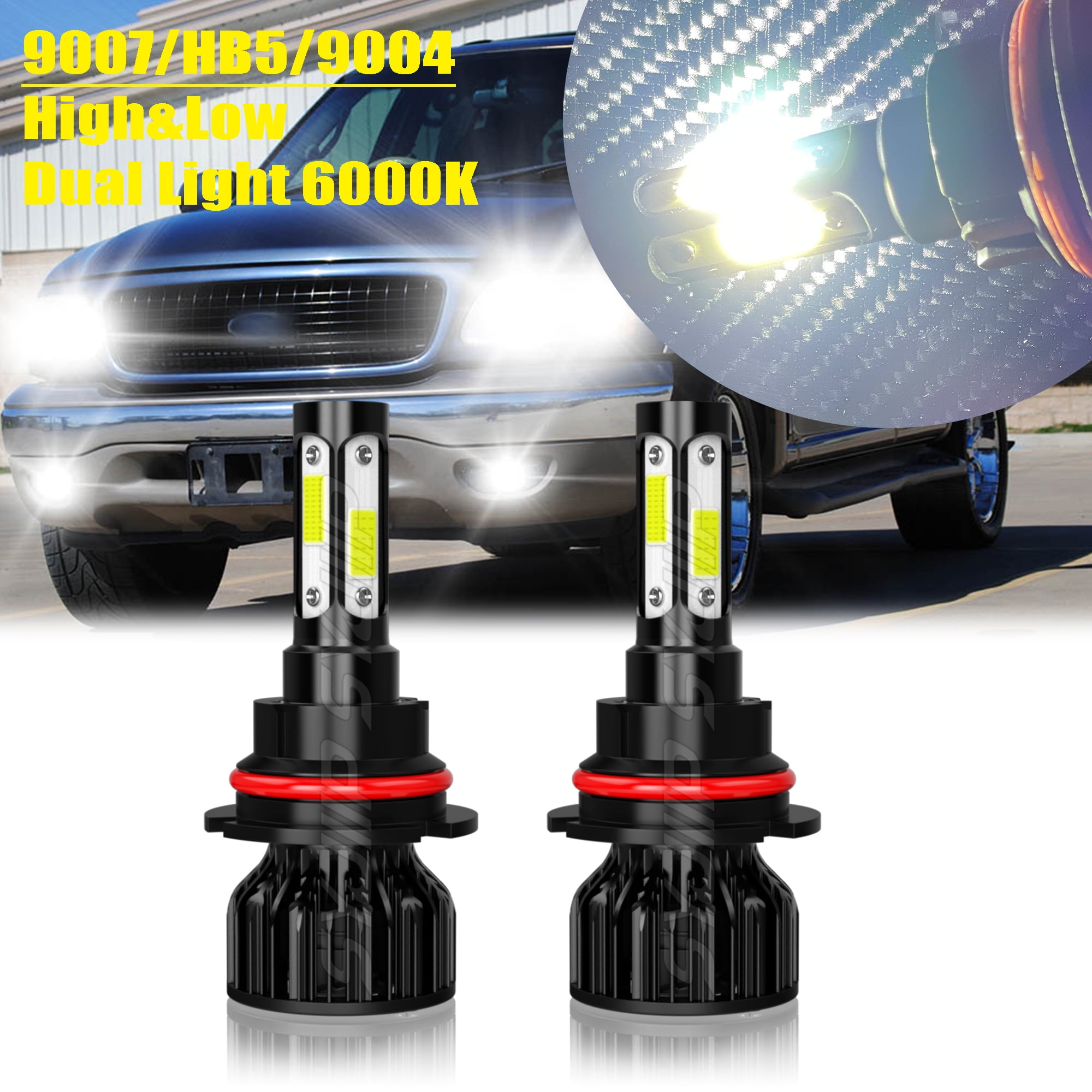 LED Headlights Kit 9007 6000K White LED Hi/Low For Chevy Cobalt 2005 ...