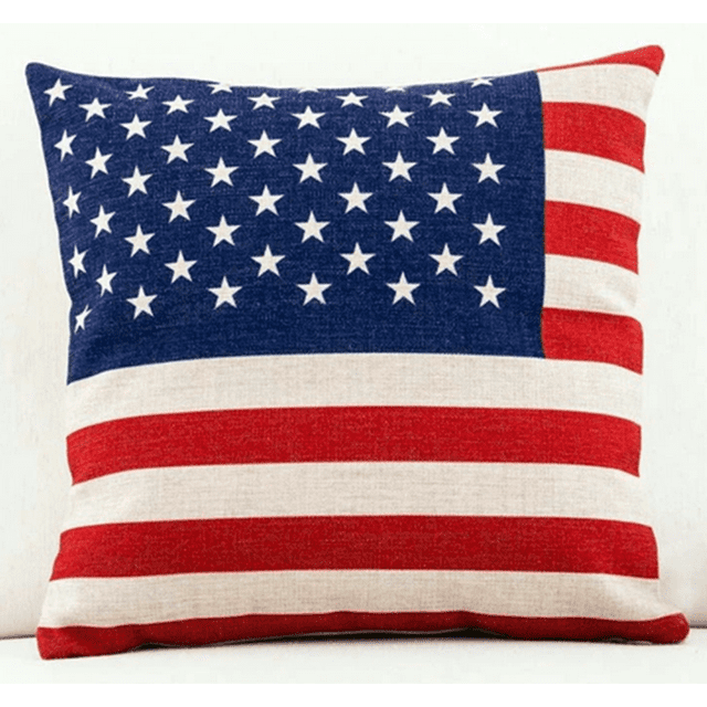 LINEL Patriotic Pillow Cover American Flag Square Throw Pillow Cover 18 ...