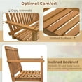 Gymax 2-Person Acacia Wood Outdoor Porch Swing Patio Hanging Bench ...