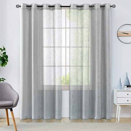 Open Weave Sheer Curtains for Living Room Grommet | Walmart Canada