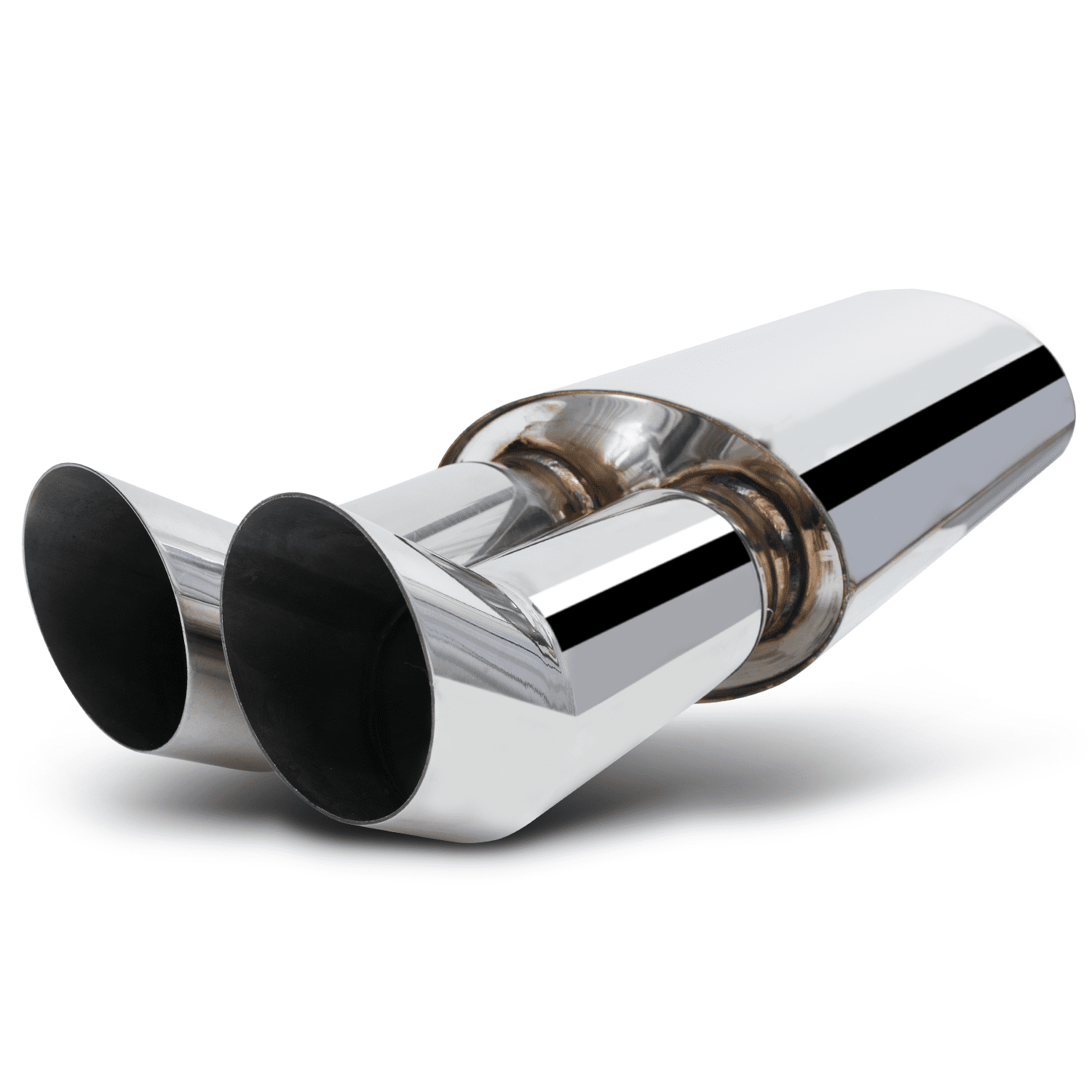 M-AUTO Stainless Steel [DUAL EXHAUST MUFFLER] 2.5"Inlet 3"Outlet ...