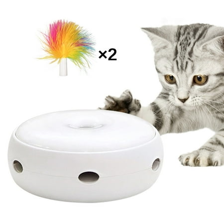 Konesky Cat Interactive Toy Cat Electric Catching Feather Cat Toy with ...