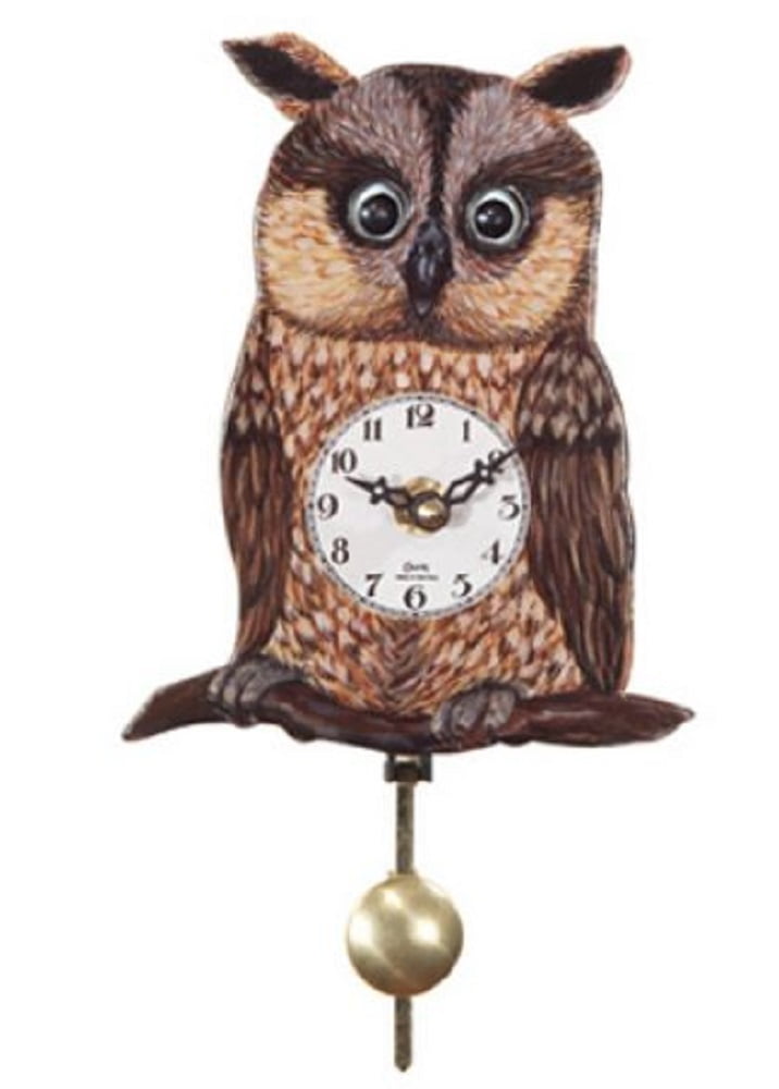 Owl With Moving Eyes And Pendulum Quartz Movement Mini German Clock owl-with-moving-eyes-and-pendulum-quartz-movement-mini-german-clock