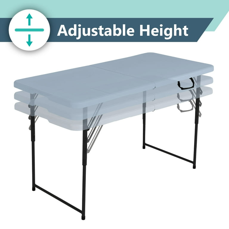 Peakform 4 Foot Rectangle Adjustable Height Fold-In-Half Peakform 4 Foot Rectangle Adjustable Height Fold-In-Half