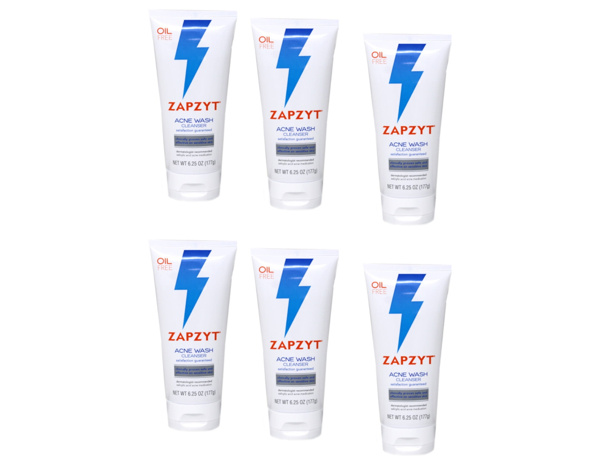 Zapzyt Acne Wash Cleanser Oil Free, 6.25 Oz. - Pack of 6 - Walmart.com