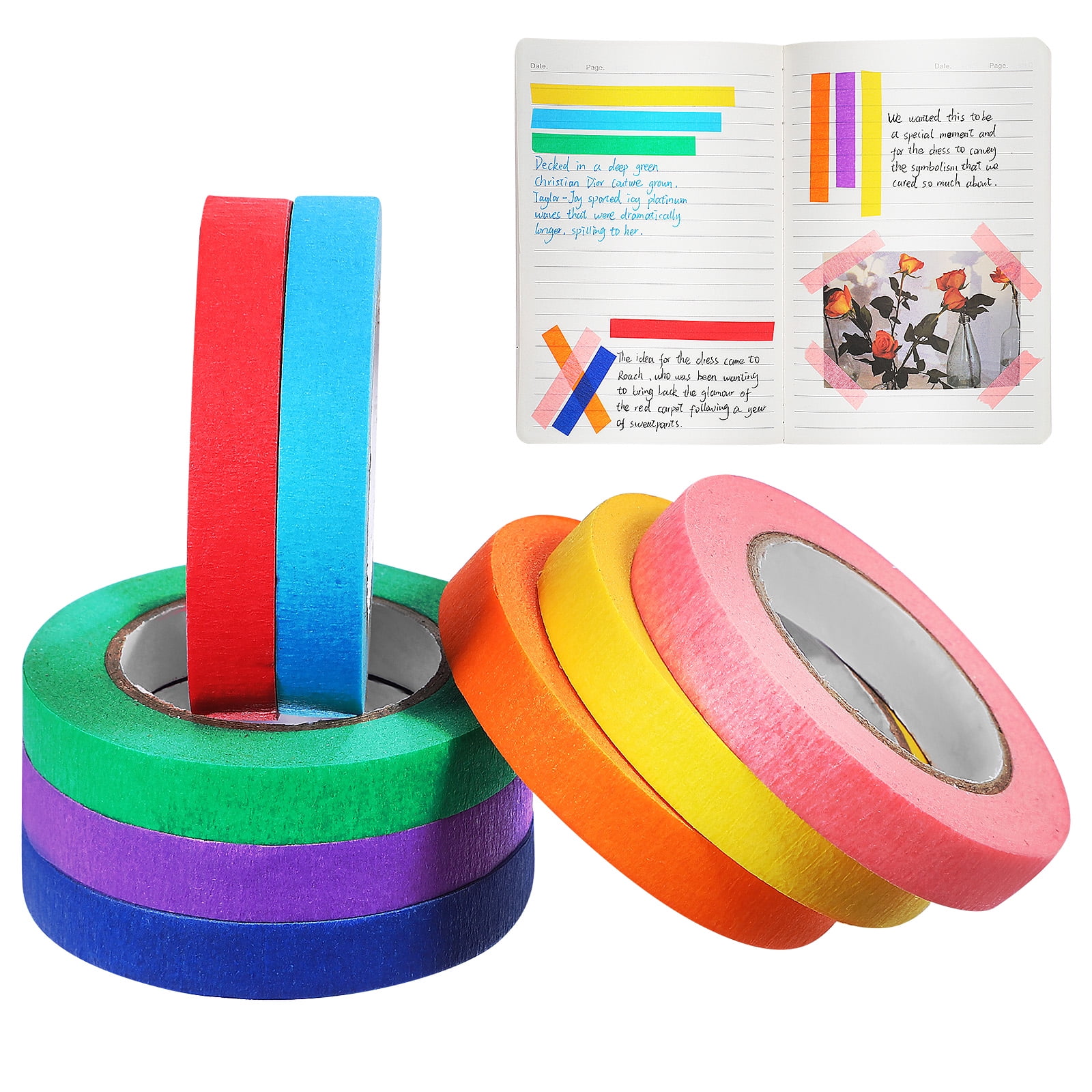 Click here for Qusenong 8 Rolls Colored Masking Tape Diy Painters... prices