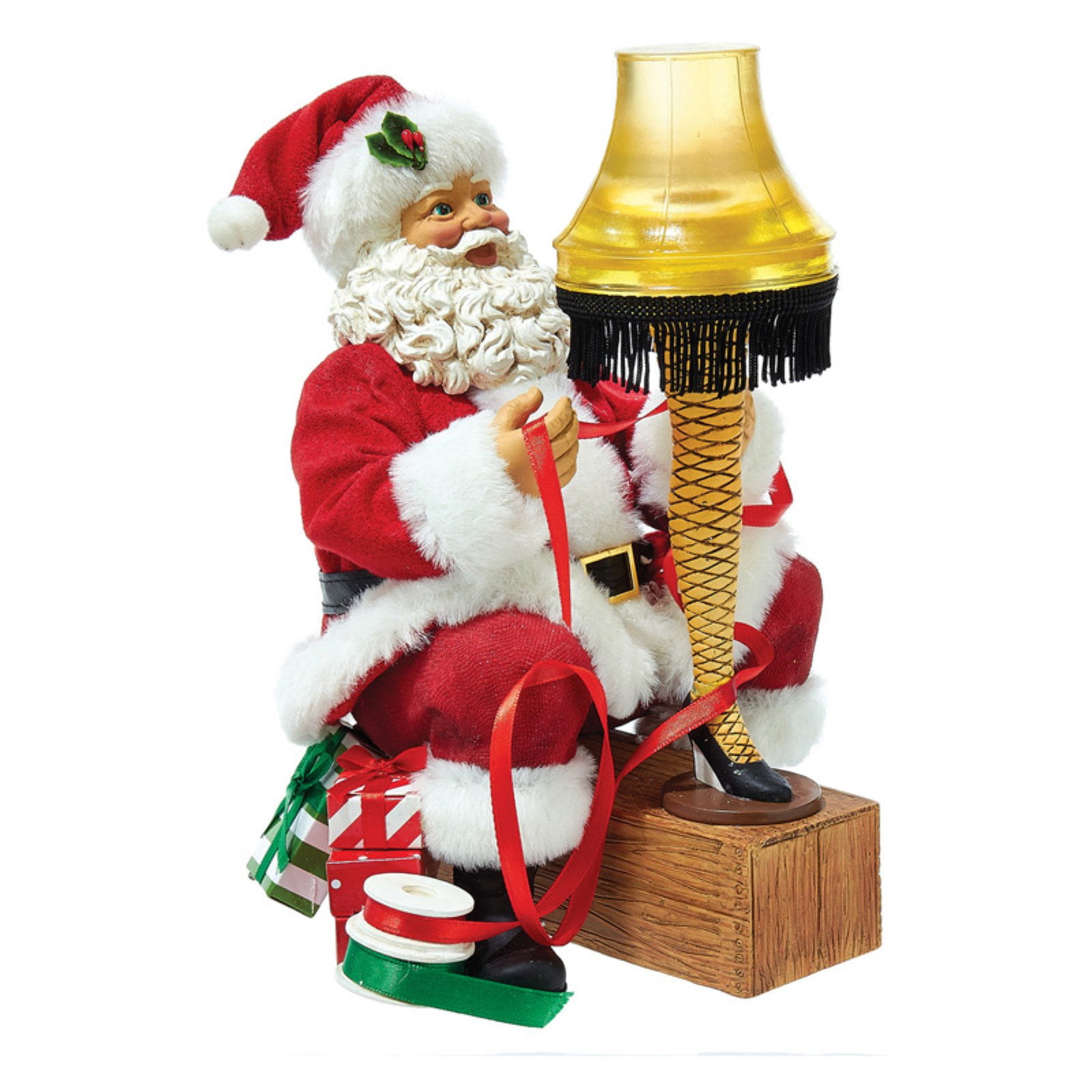Kurt Adler 9 in. Santa with Leg Lamp Light-Up Tablepiece - Walmart.com