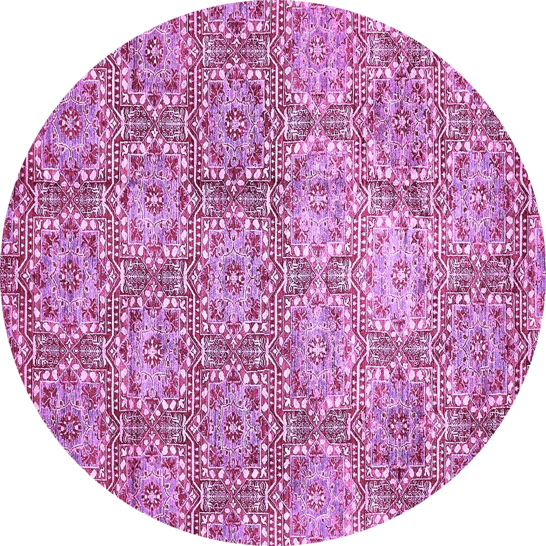 Ahgly Company Indoor Round Abstract Purple Modern Area Rugs, 6' Round ...