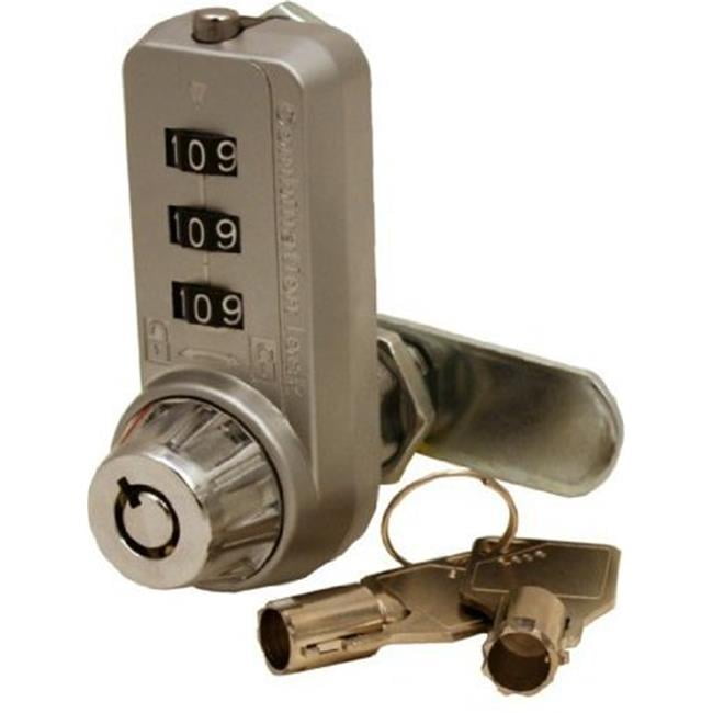 FJM Security 7440L-Key Combi-Cam Ultra 1. 13 inch 3-Dial Chrome ...
