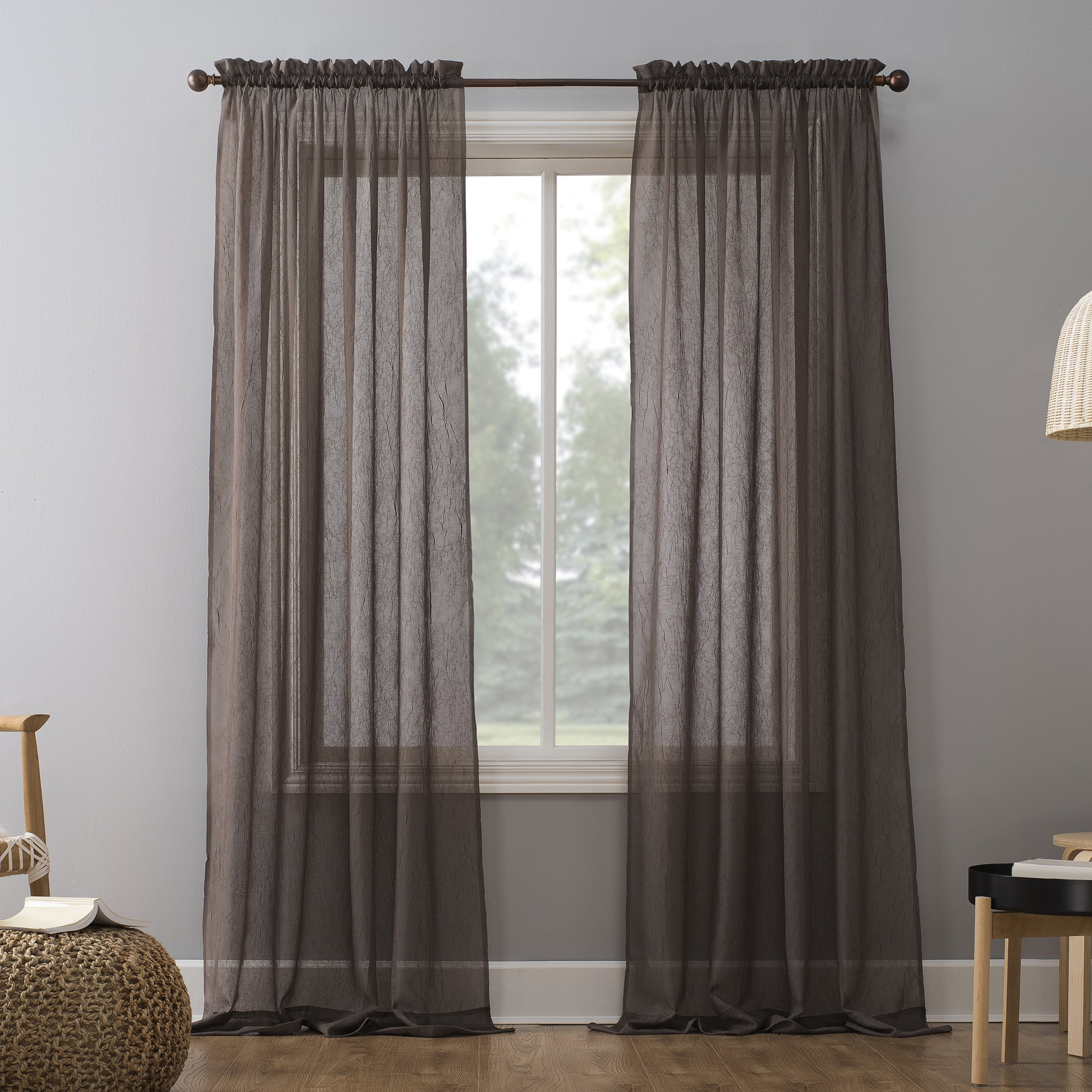 No. 918 Jillian Crushed Voile Sheer Rod Pocket Curtain Panel - Walmart ... No. 918 Jillian Crushed Voile Sheer Rod Pocket Curtain Panel - Walmart ...