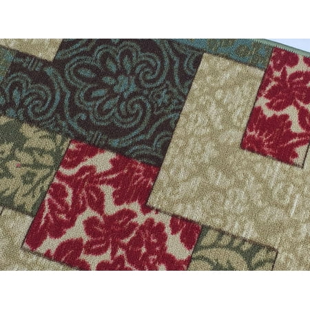 Patchwork Runner and Area Rug Multi Color Printed Slip Skid Resistant ...