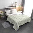 Green Beige Polka Dots Spots Quilted Comforters Cooling Blanket ...