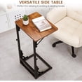 Adjustable C-Shaped Side Table with Metal Frame for Sofa, Foldable TV ...