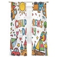 Children's Day Sheer Curtains for Living Room Bedroom Car Tree Stars ...