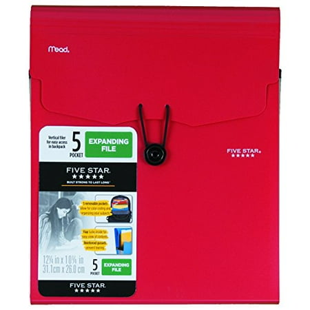 Five Star Expanding File Folder, 5-Pocket Vertical Expandable File ...